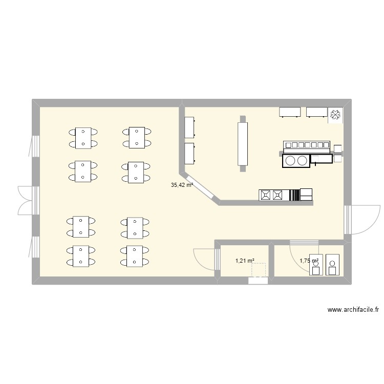 resto - Plan 3 pièces 38 m2 dessiné par mn001