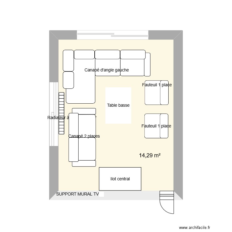 projet salle de repos gymnase de laninon avec canapés - Plan dessiné ...