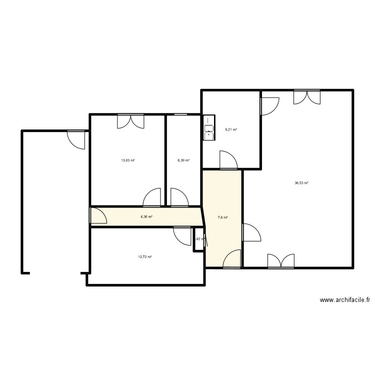 LECTURE DE PLANS DE BATIMENTS - Plan 8 pièces 91 m2 dessiné par eliasbrb