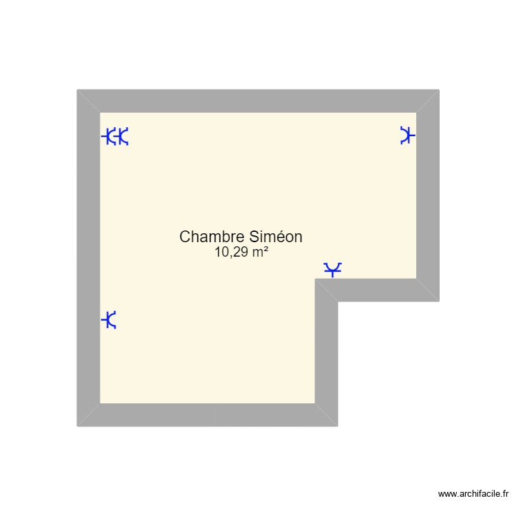 Escrime Etage 2 - Plan 1 pièce 10 m2 dessiné par skiptobuild