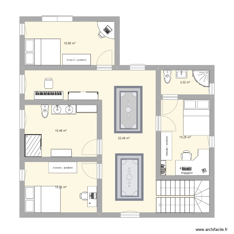 uil le vrai étage - Plan dessiné par radovsrb
