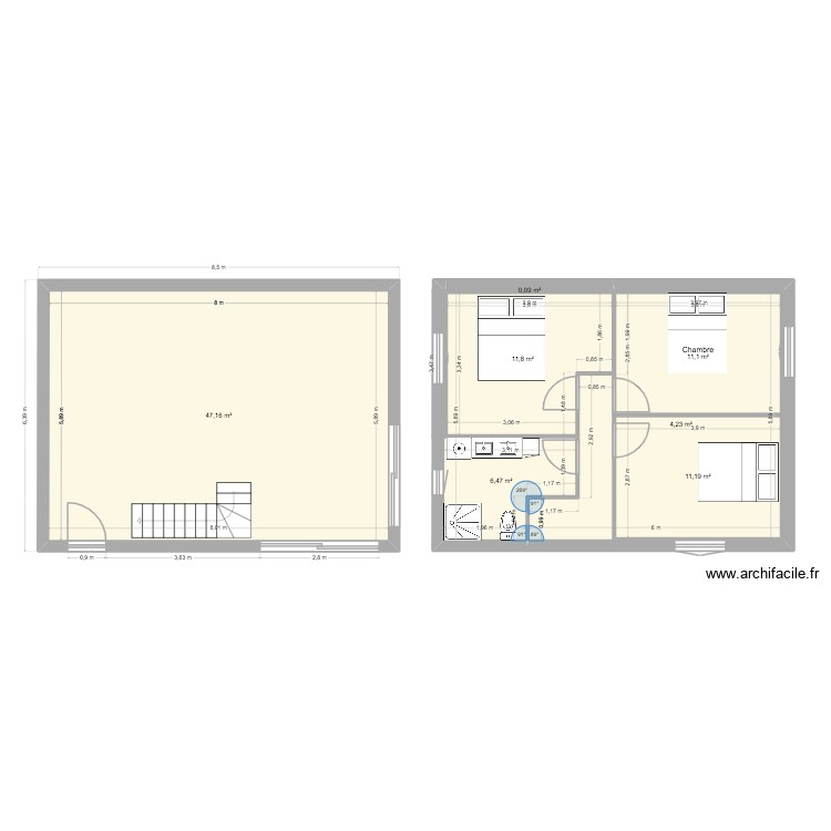 Plan 7 pièces 116 m² – maison 90/100 m2 – Par remym13 ️ | ArchiFacile