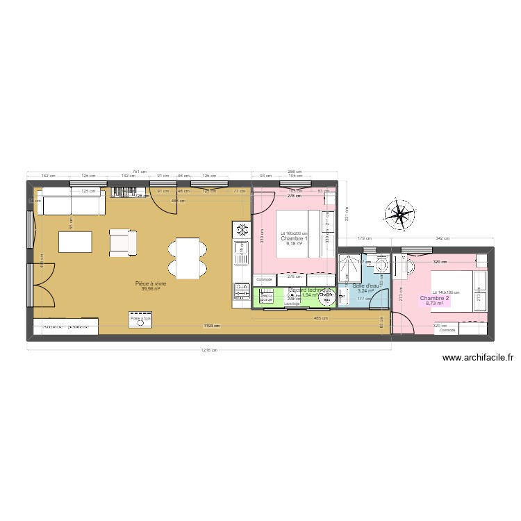 Chalet Christophe - Plan 5 pièces 62 m2 dessiné par Caaat