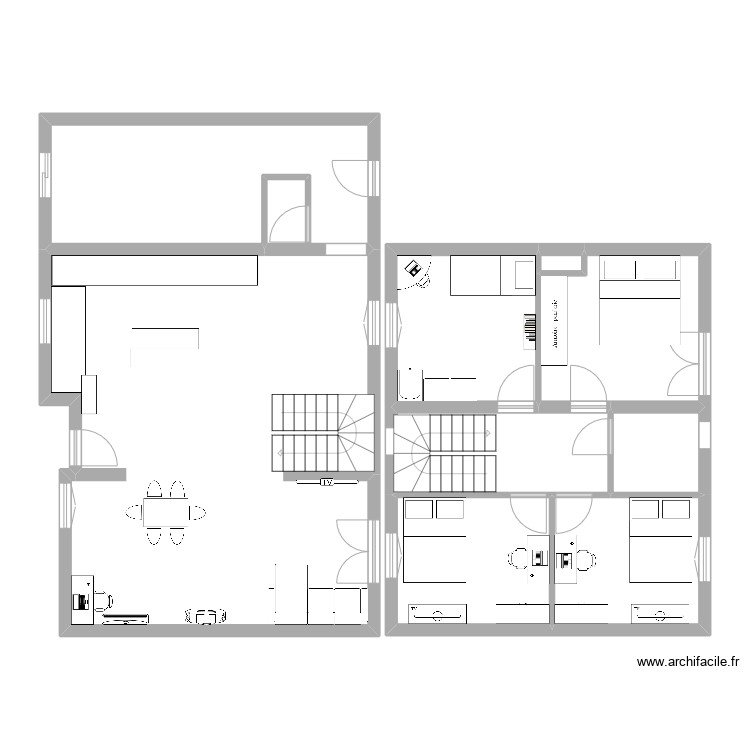 rtyuio - Plan 9 pièces 124 m2 dessiné par Kybehox99
