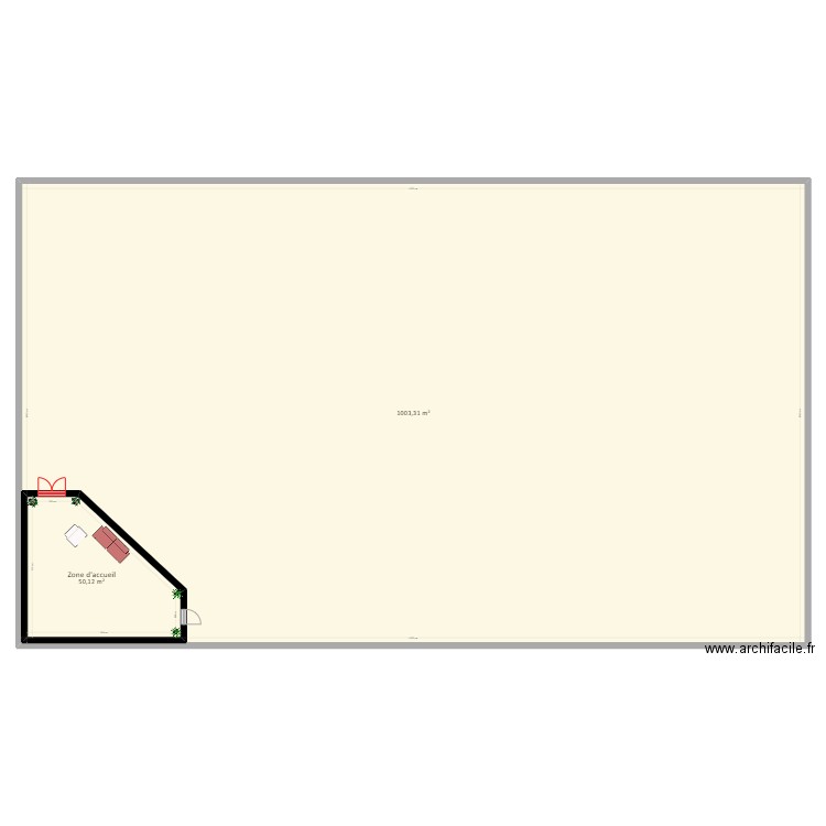 Plan Intial - Plan 2 pièces 1111 m2 dessiné par FLO1210