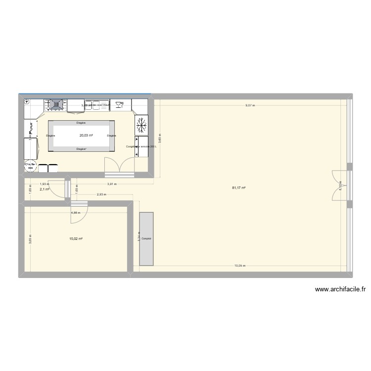 Projet Brunch - Plan 4 pièces 118 m2 dessiné par mathilderrab