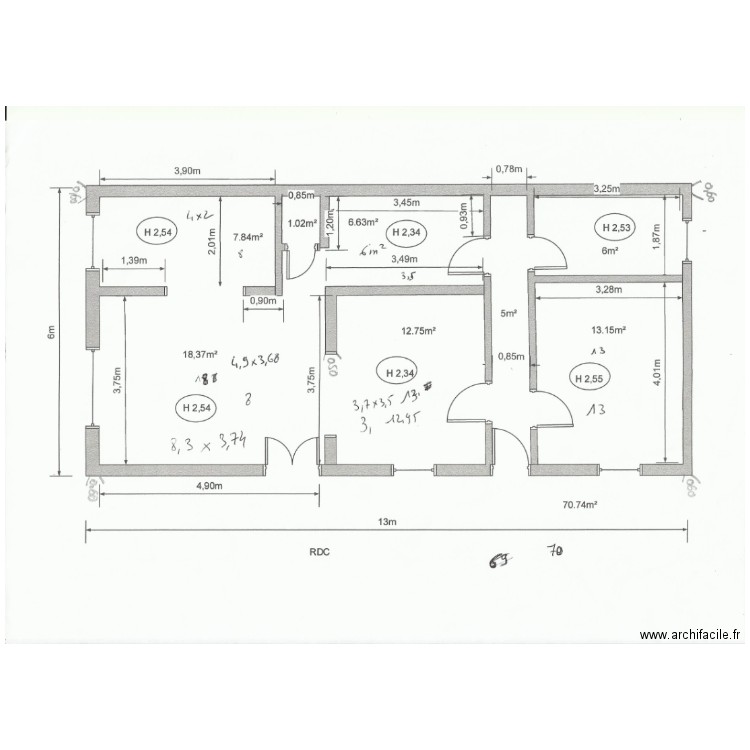 RDC GR - Plan dessiné par RIB75