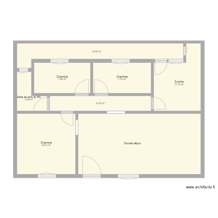plan 1 - Plan 8 pièces 96 m2 dessiné par safosafi
