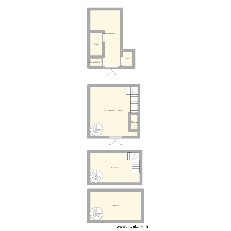 plan delcour - Plan 8 pièces 82 m2 dessiné par Farhambmb