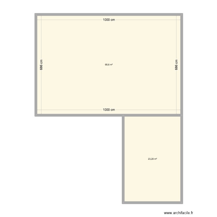 paimpol - Plan 2 pièces 92 m2 dessiné par almikat