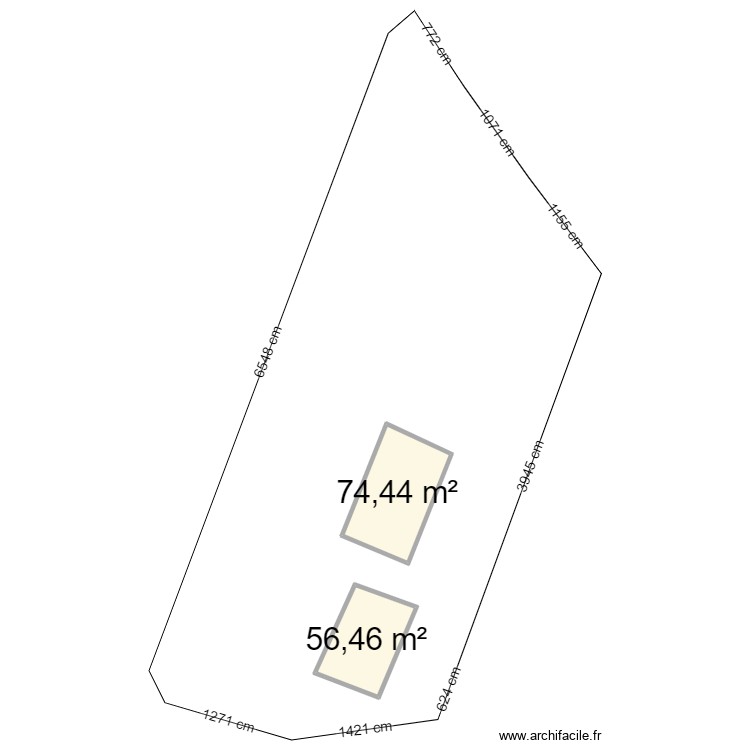 CADASTRE - Plan 2 pièces 131 m2 dessiné par HUBERT34