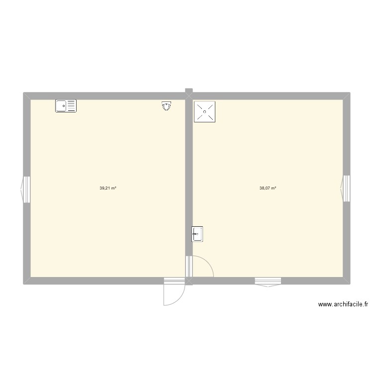 diego - Plan 2 pièces 77 m2 dessiné par yves0105