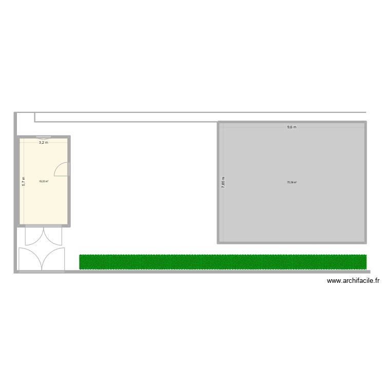 GARAGE 18 RVT - Plan 2 pièces 94 m2 dessiné par HUTODAN