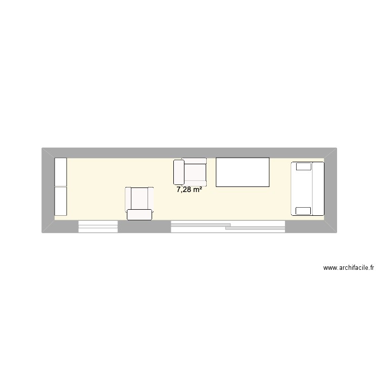 balcon - Plan 1 pièce 7 m2 dessiné par zama