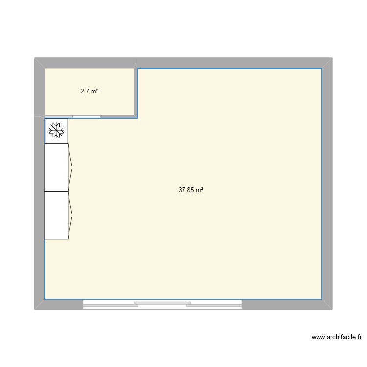 verdon - Plan 2 pièces 41 m2 dessiné par LESGORNS
