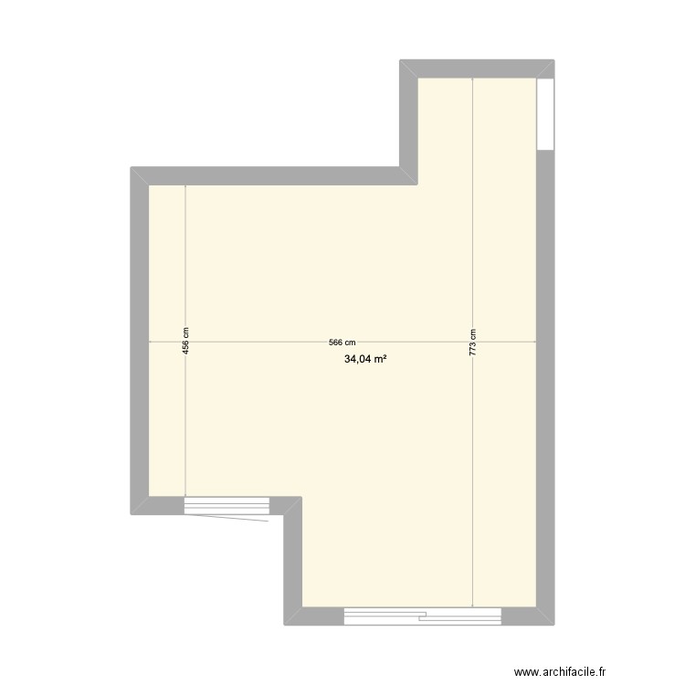 STUDIO VIDE - Plan 1 pièce 34 m2 dessiné par DEBAZOUL