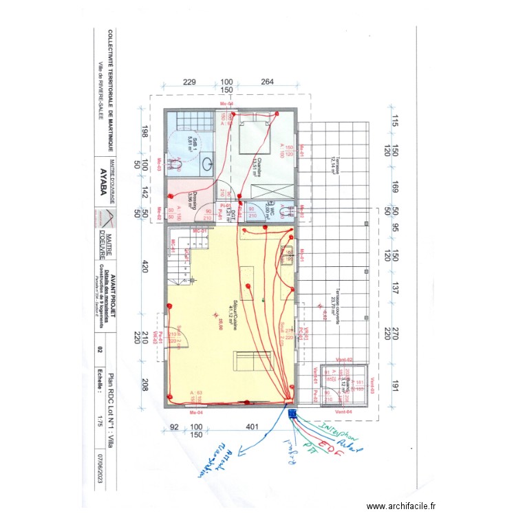PLAN DALLE RDC VILLAS - Plan dessiné par CANTINOL