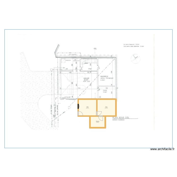 plan sous sol - Plan 3 pièces 35 m2 dessiné par sylvain296