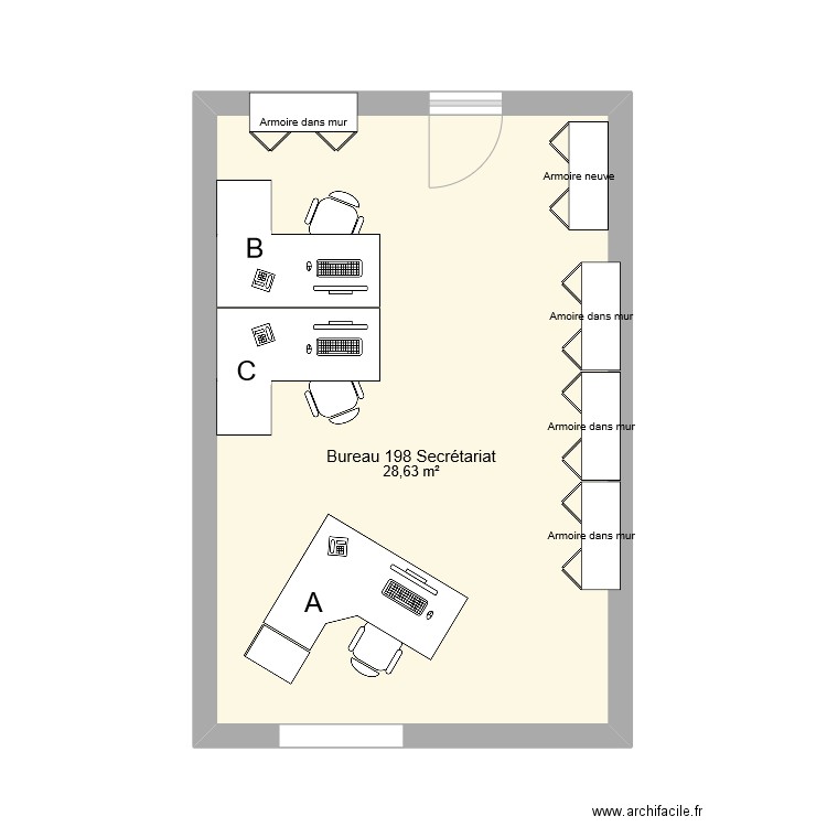 Secrétariat PMS - Plan dessiné par DEMENAGEMENT