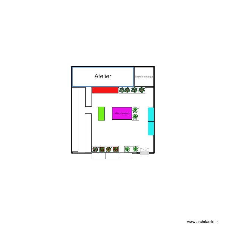 boutique - Plan 3 pièces 2 m2 dessiné par Kur076