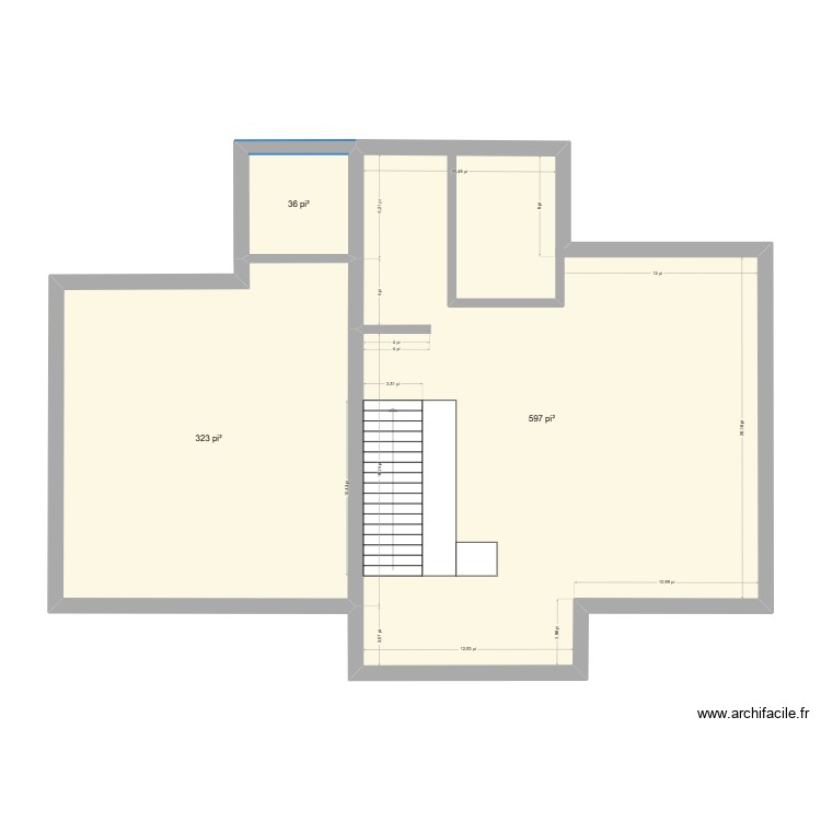 2 étages - Plan 3 pièces 89 m2 dessiné par renovtoit1