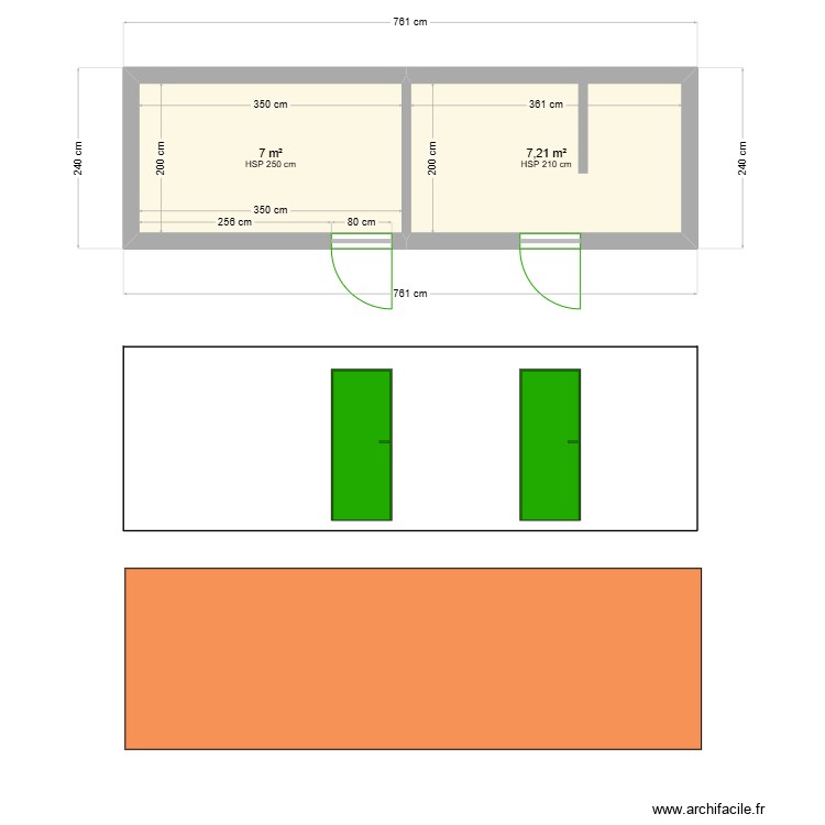 local technique - Plan 2 pièces 14 m2 dessiné par benrard