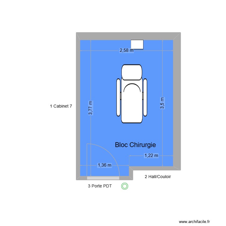 Plan 1 pièce 9 m² – 50458 Bloc Chirurgie – Par Pascal3833 ️ | ArchiFacile