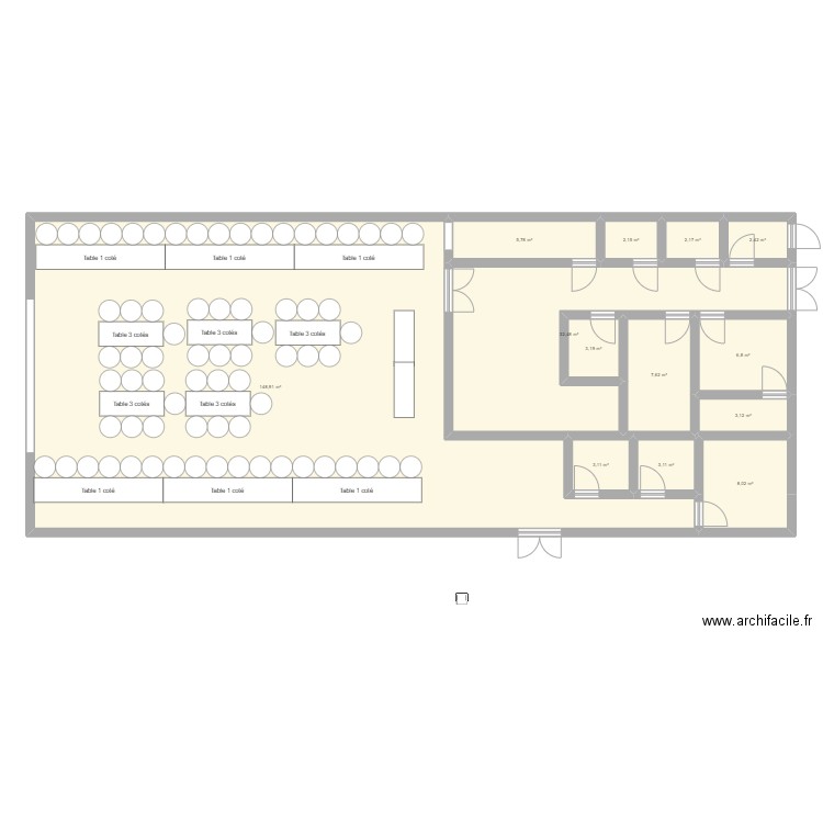 Plan restaurant K-Fétéria 2 (SALLE restaurant) - Plan dessiné par AlexYamMT