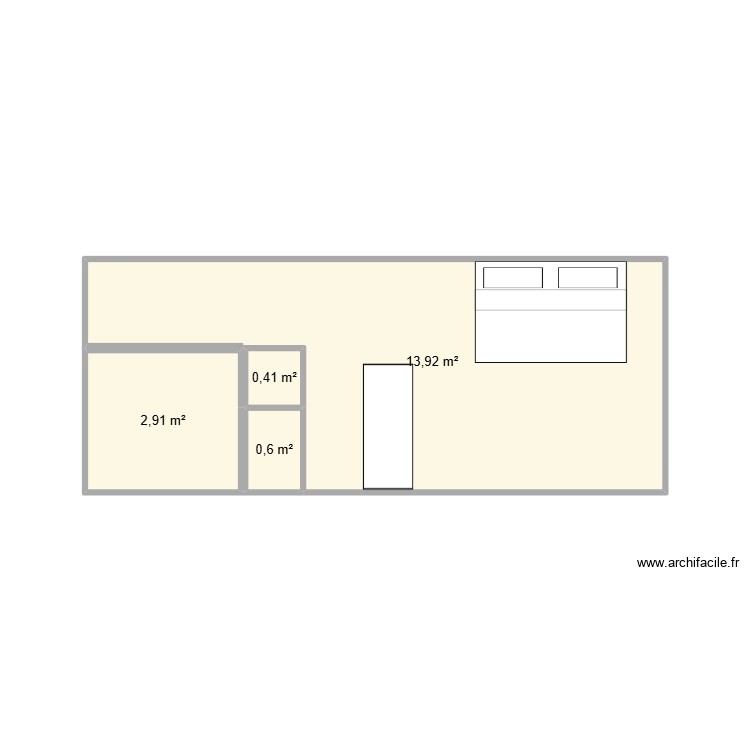 appart cauterets Lys - Plan 4 pièces 18 m2 dessiné par Macopec