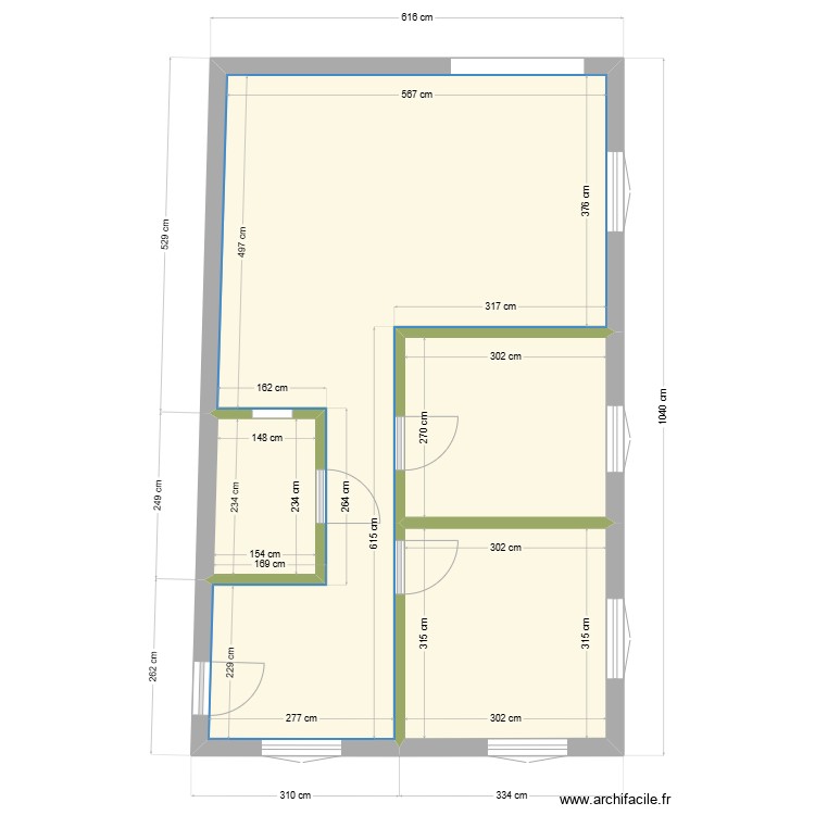 Studio - Plan 4 pièces 55 m2 dessiné par malat73