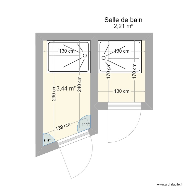 Plan – plan salle de douche rectifié – Par nagou ️ | ArchiFacile