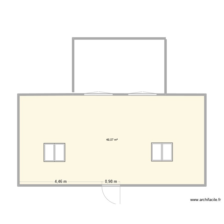 maison - Plan 1 pièce 48 m2 dessiné par walletkatia