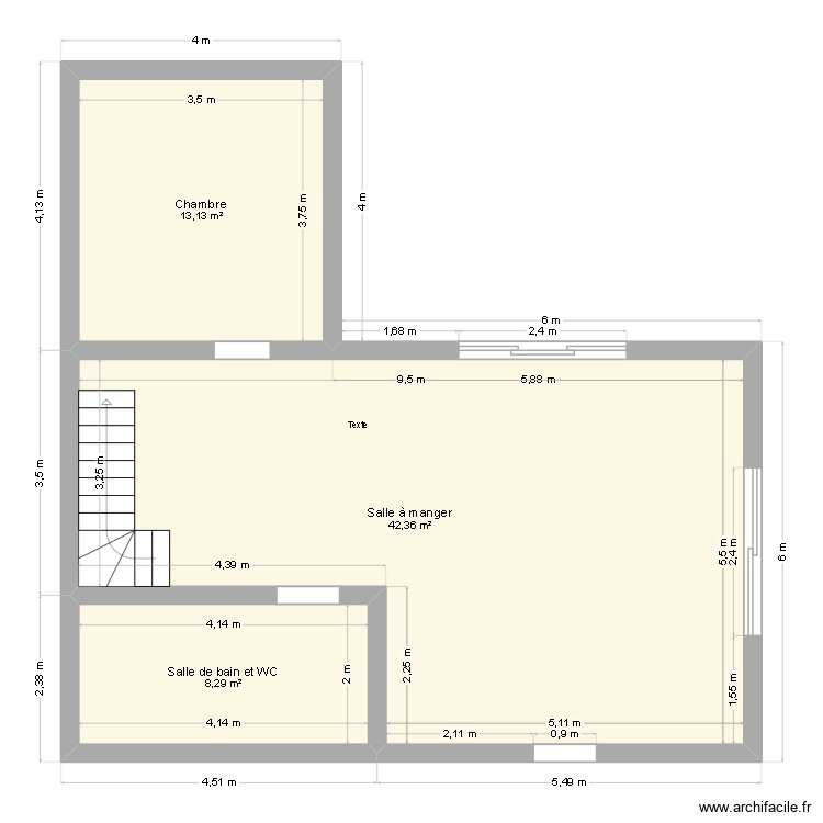 notre chez nous - Plan 6 pièces 96 m2 dessiné par sebnathcoco