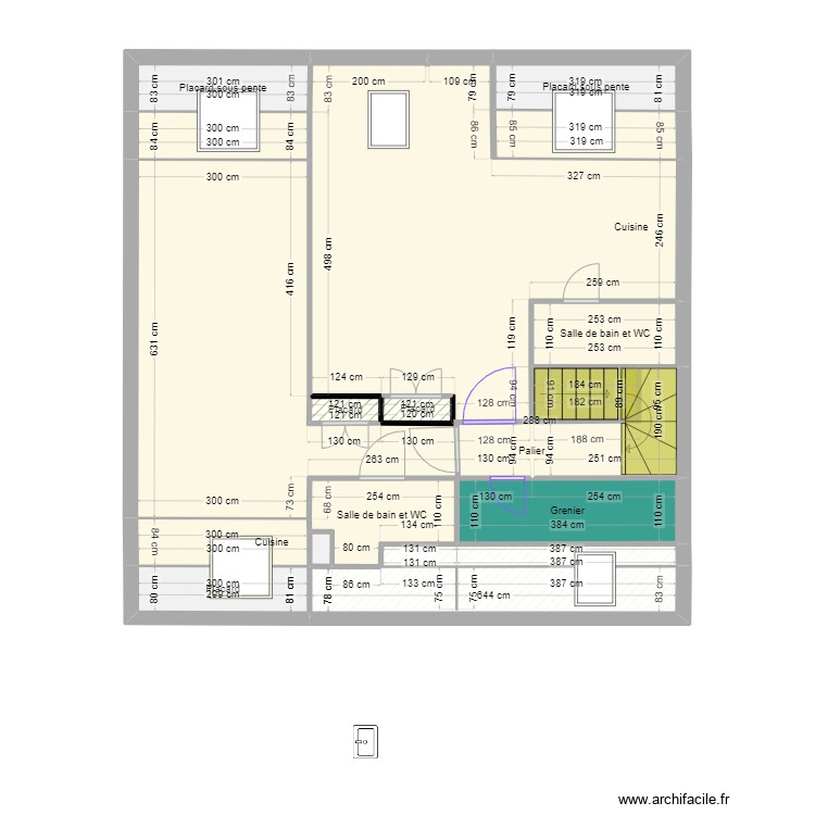 2 STUDIOS - Plan 16 pièces 89 m2 dessiné par pkdobe