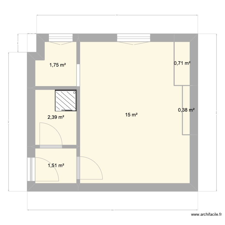 Studio - Plan 6 pièces 22 m2 dessiné par Theodore751