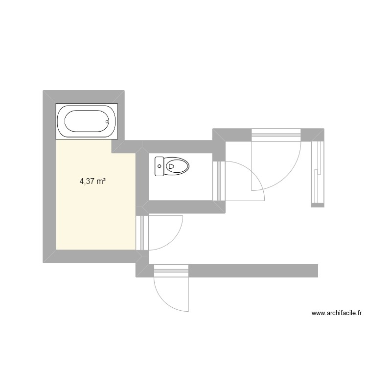 Appart Romainville - Plan 1 pièce 4 m2 dessiné par Vincent2612
