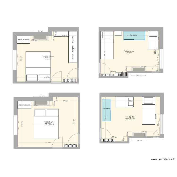184 RdP - Plan 4 pièces 50 m2 dessiné par Greg2020Meudon
