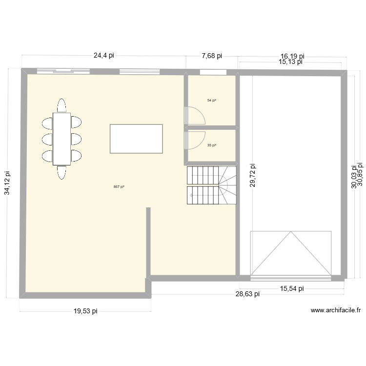 maison 1 - Plan 3 pièces 89 m2 dessiné par plhuot