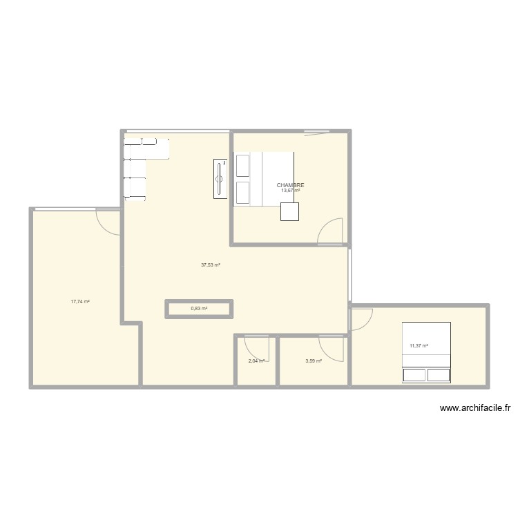 APPARTEMENT - Plan dessiné par FRED74000