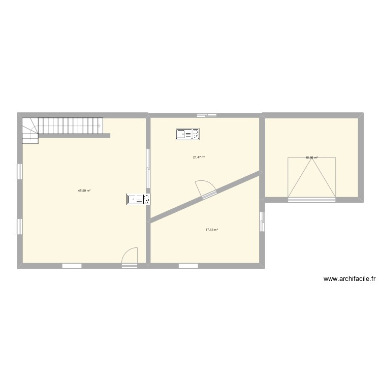 Premier plan - Plan 4 pièces 104 m2 dessiné par La Tachk