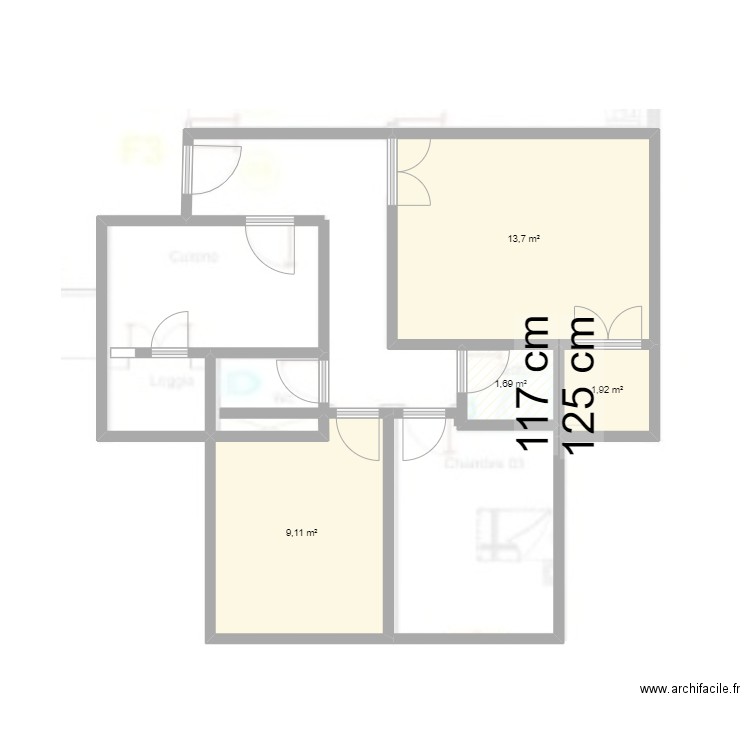 AADL F3 - Plan dessiné par Nabil Lakhal