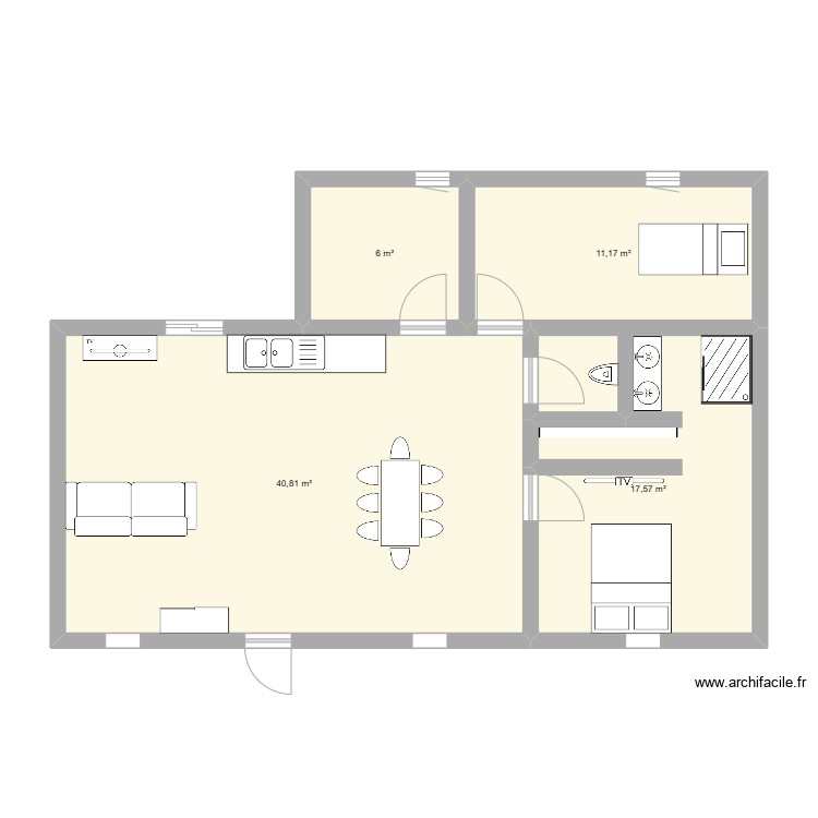premier plan - Plan 4 pièces 71 m2 dessiné par nico35240