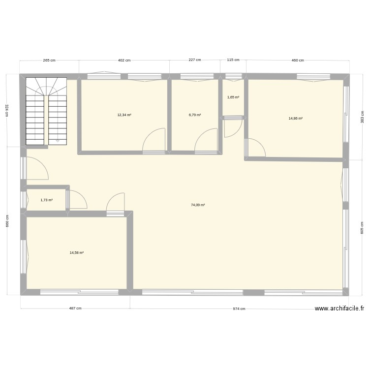Test - Plan 7 pièces 126 m2 dessiné par Joël Merker
