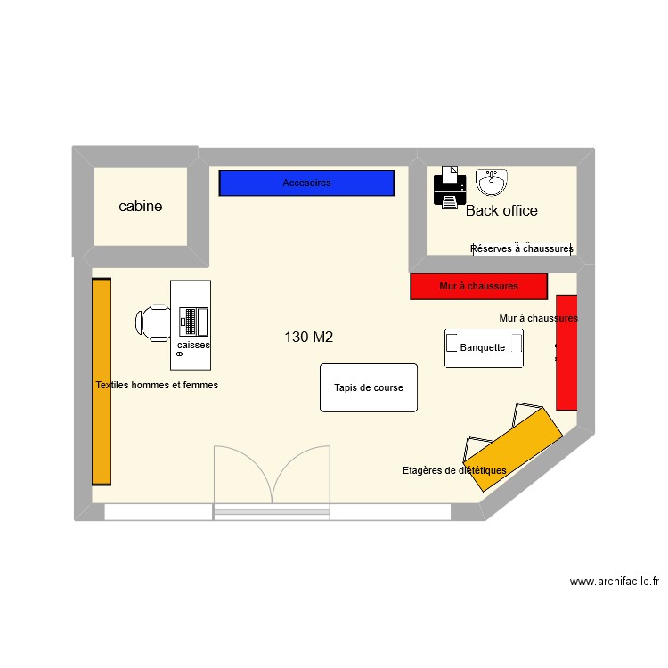 plan magasins - Plan 3 pièces 22 m2 dessiné par noahb7