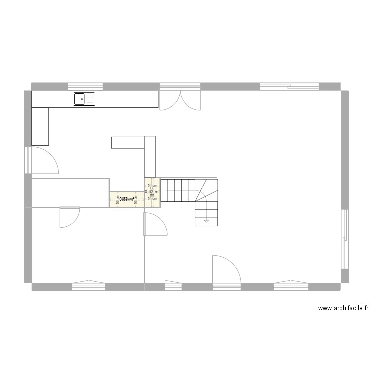 RDC MAISON - Plan 2 pièces 1 m2 dessiné par alexiaspl