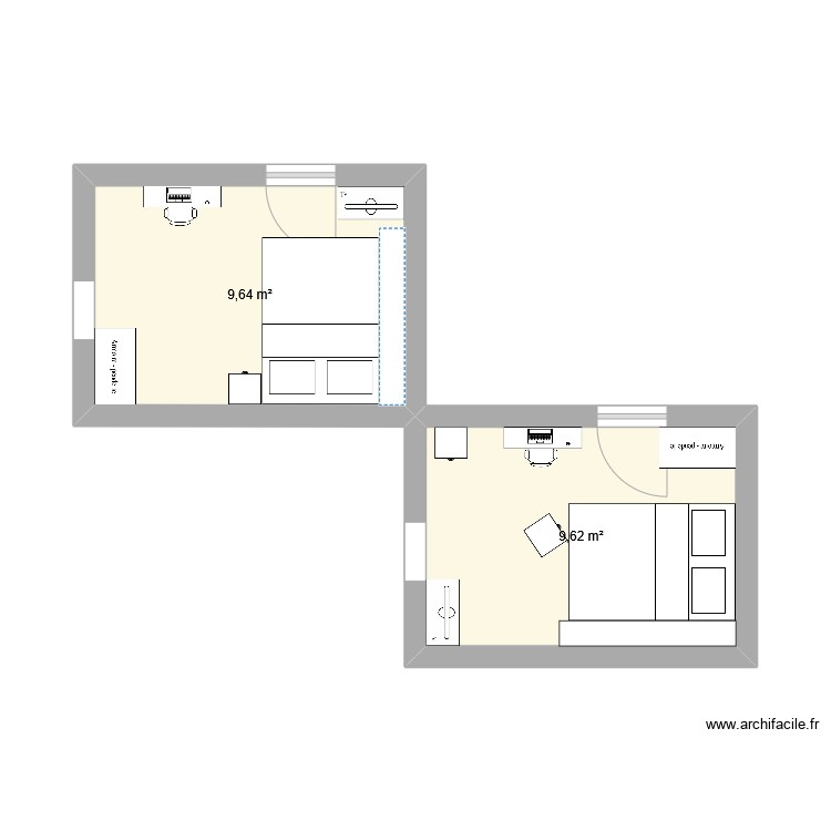 Maison VLT Chambre 1 - Plan 2 pièces 19 m2 dessiné par pimmelmann69