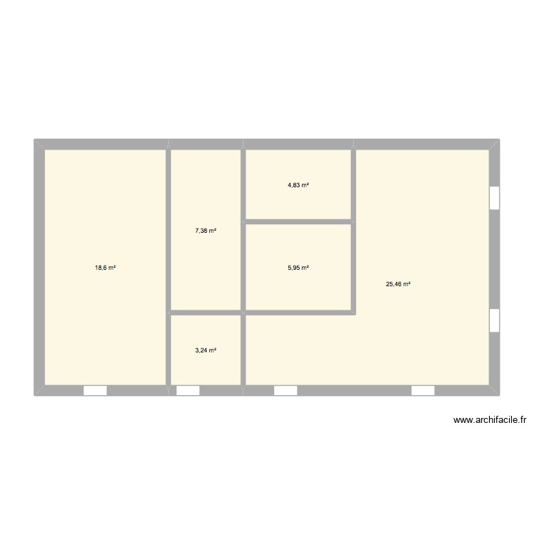 maison de base Tania - Plan 6 pièces 65 m2 dessiné par Tania77400