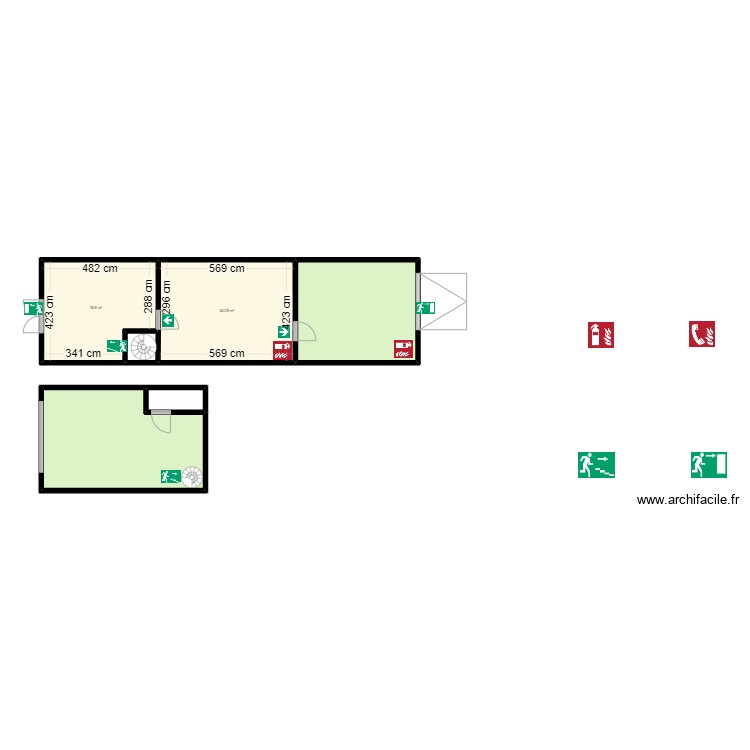 Bureau BCA - Plan 6 pièces 94 m2 dessiné par Clara_24
