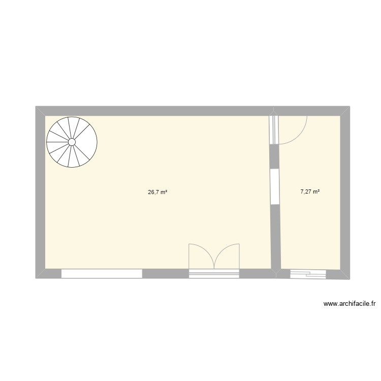 lllllll: - Plan 2 pièces 34 m2 dessiné par Kn27