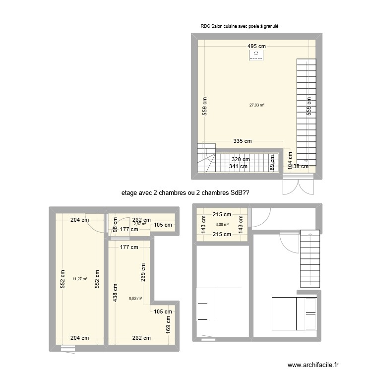 plan appartement atelier - Plan 8 pièces 77 m2 dessiné par BAMGsaillans